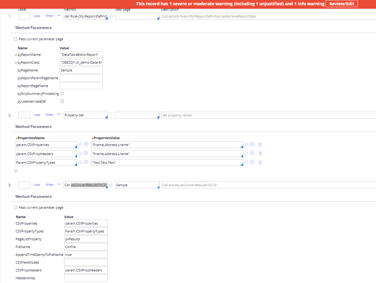 Generate an excel file with custom columns | Support Center